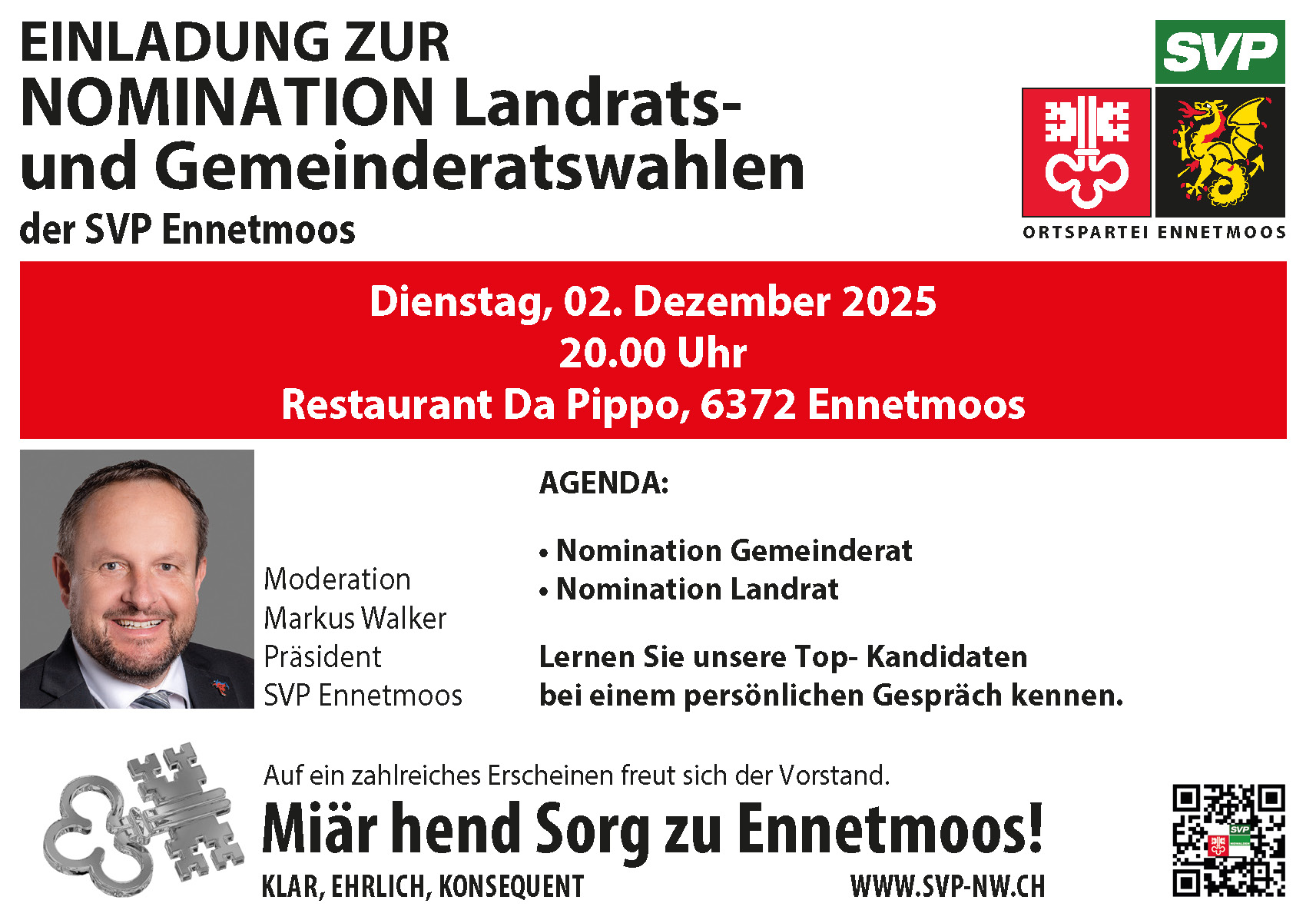 SVP Kanton Nidwalden - Landrats Nomination Ennetmoos